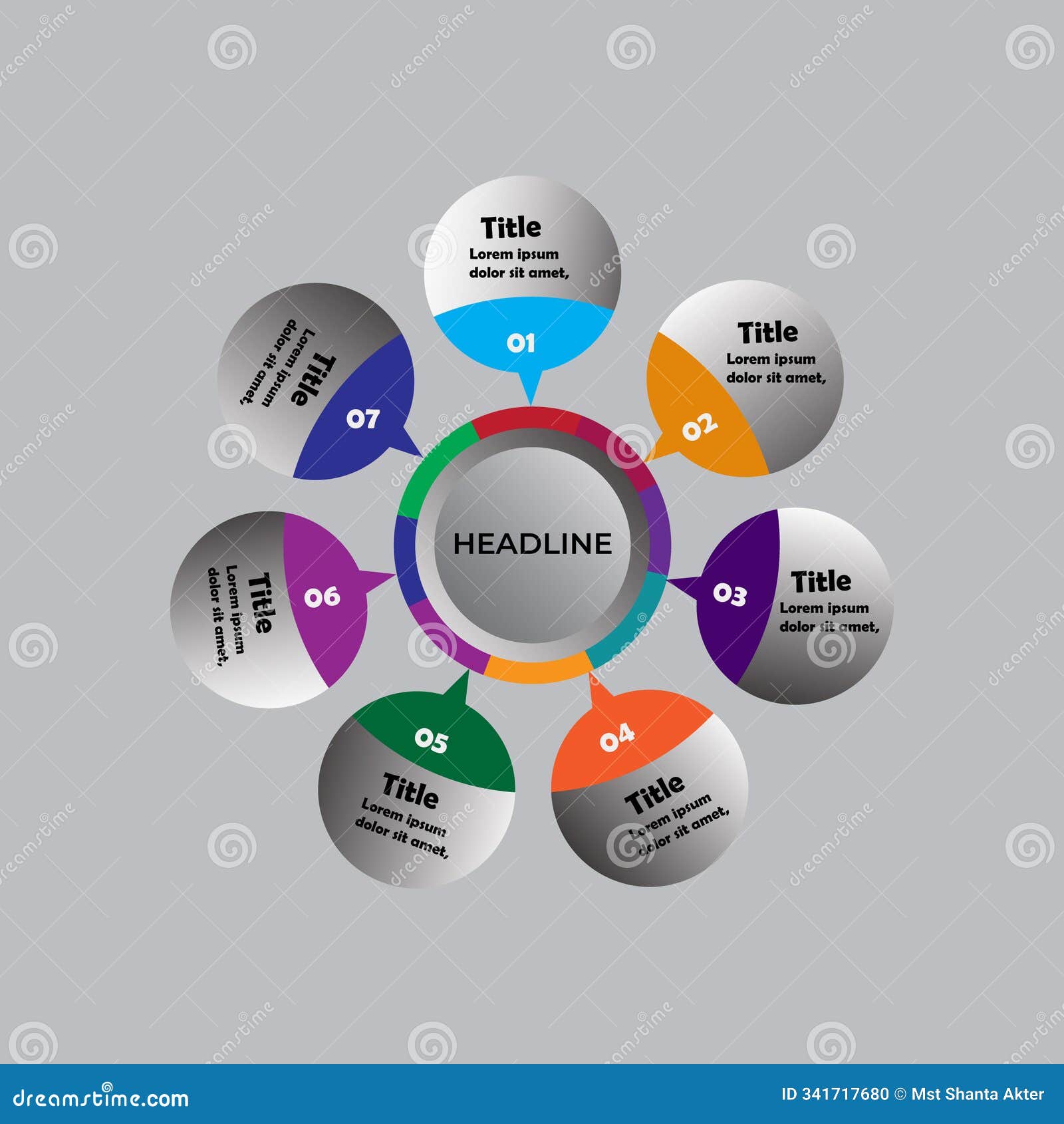 Circle Style Vector Infographic Design. Stock Illustration ...