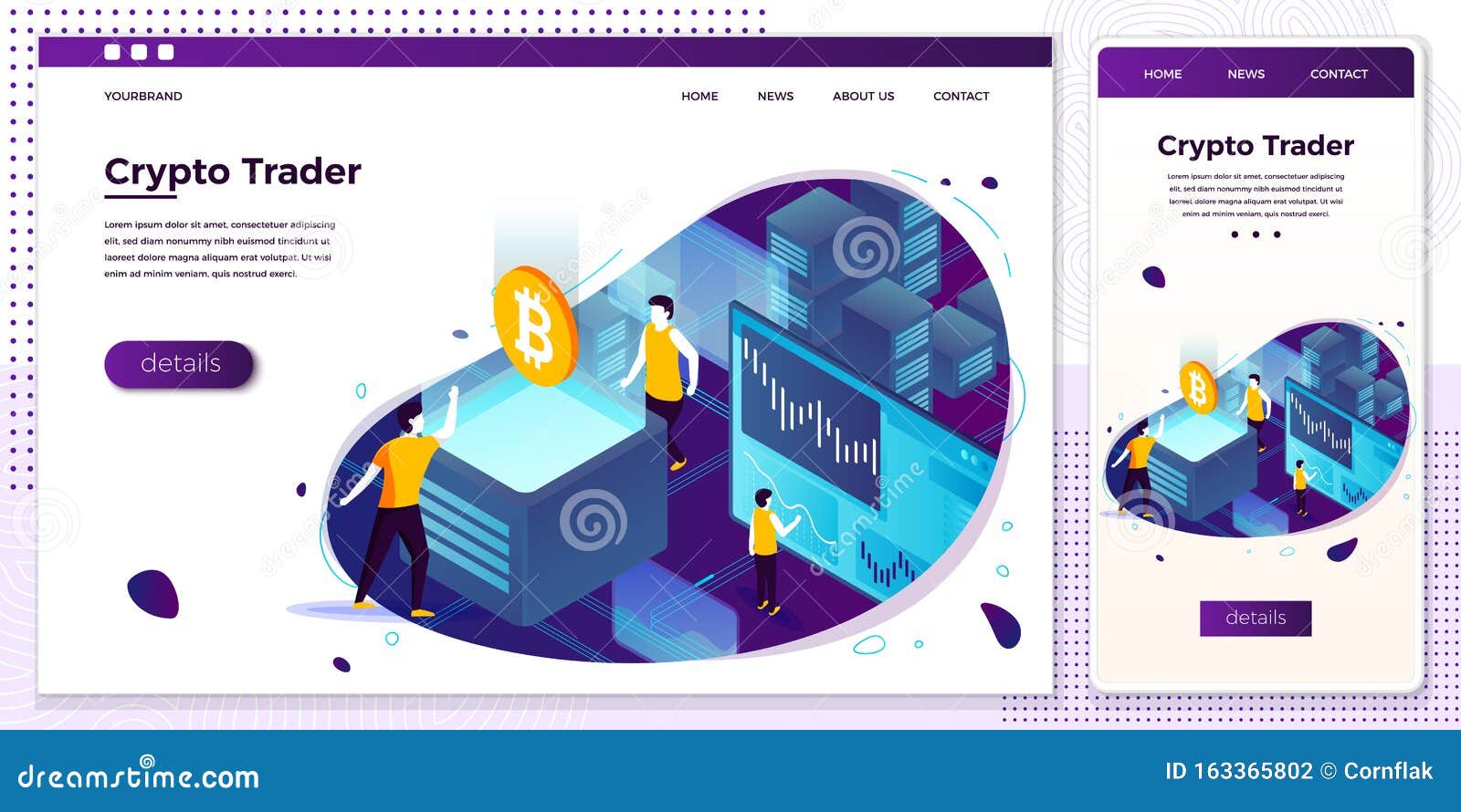 Vector Eps Crypto Currency Trading Process Set Stock Vector ...