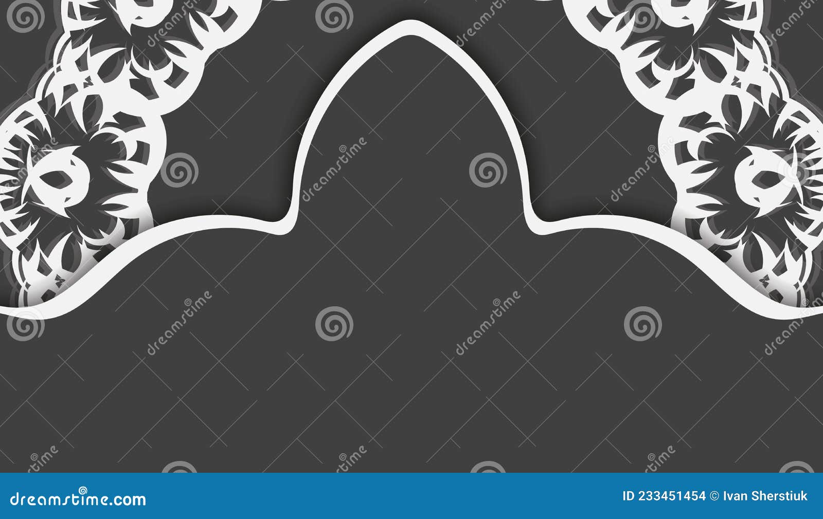 Black Banner with Abstract White Pattern and Place for Logo or Text ...