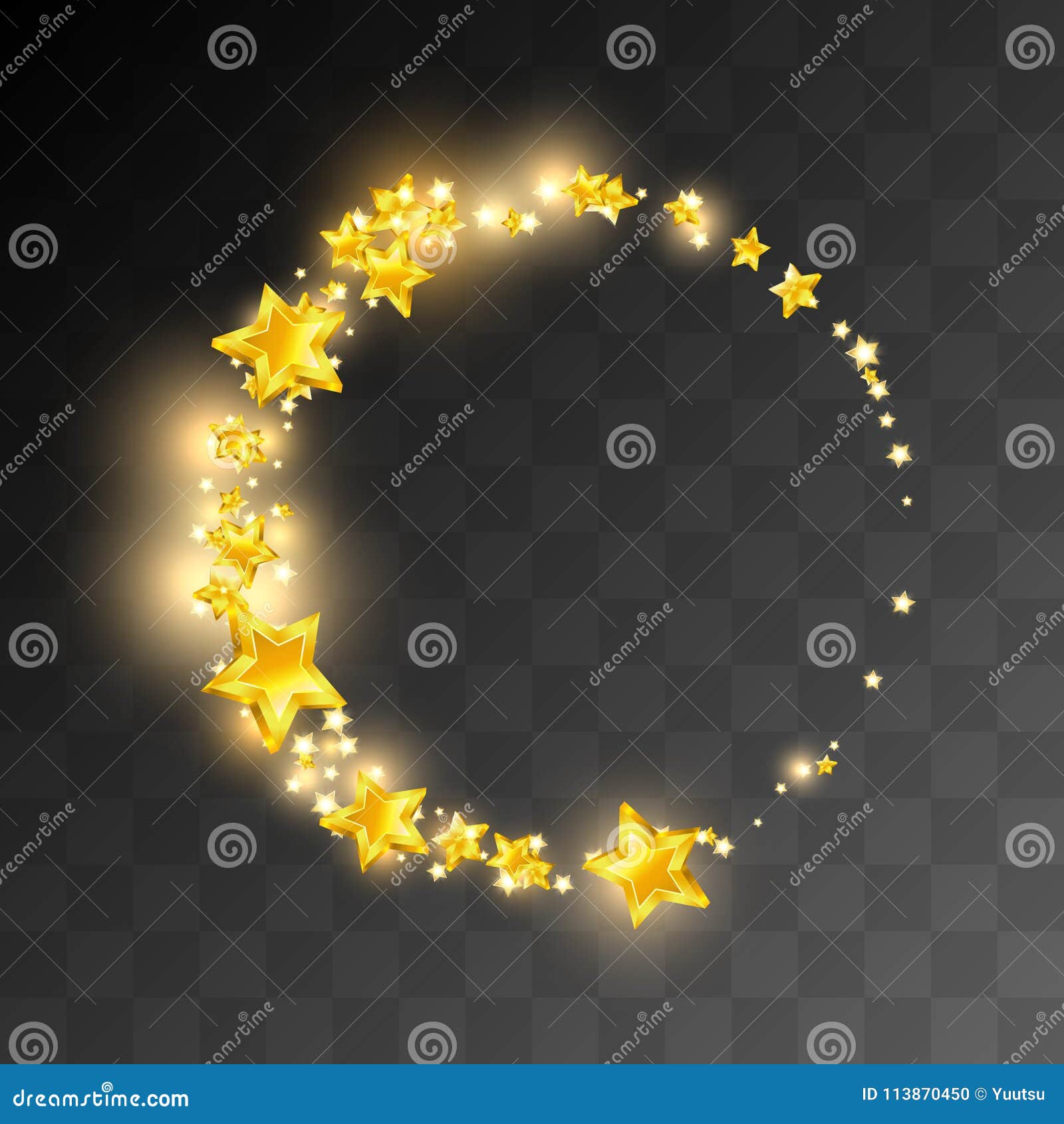 Vector Magic Round Frame Design Stock Vector - Illustration of golden ...