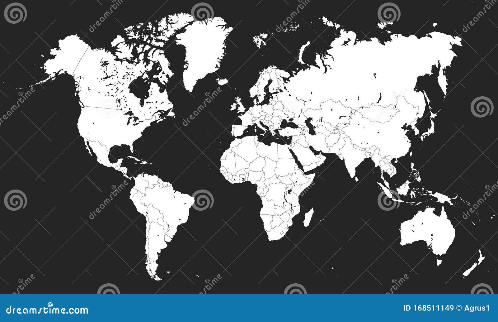 Vector EPS Political World Map on White Background Stock Vector ...