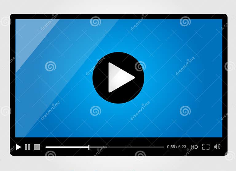 Video Player for Web, Minimalistic Design Stock Vector - Illustration ...