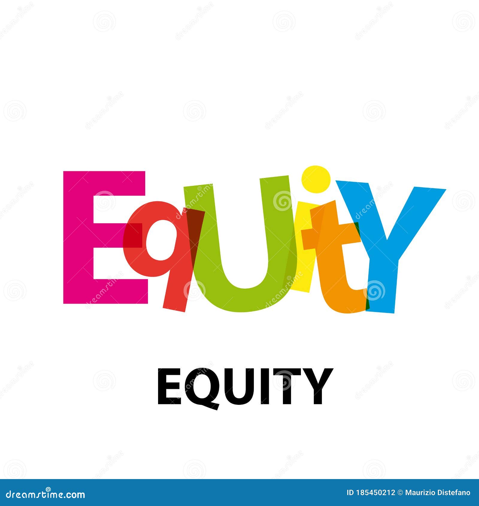 Vector Equity.Broken Colorful Text and Word Stock Vector - Illustration ...
