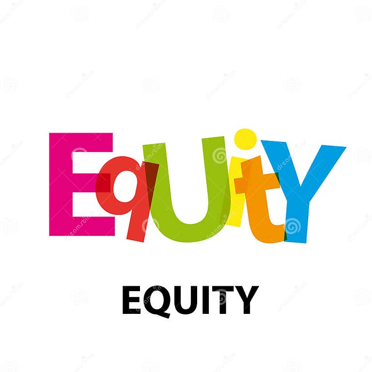 Vector Equity.Broken Colorful Text and Word Stock Vector - Illustration of marketing, colorful ...