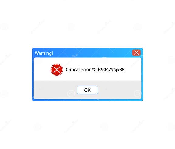 Vector Error Message, Warning Pop-up Window, Vintage User Interface ...