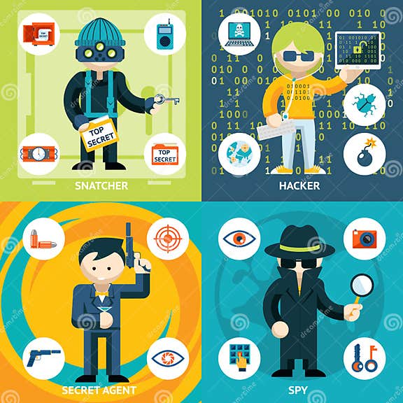 Vector Espionage and Criminal Activity Graphics Stock Vector ...