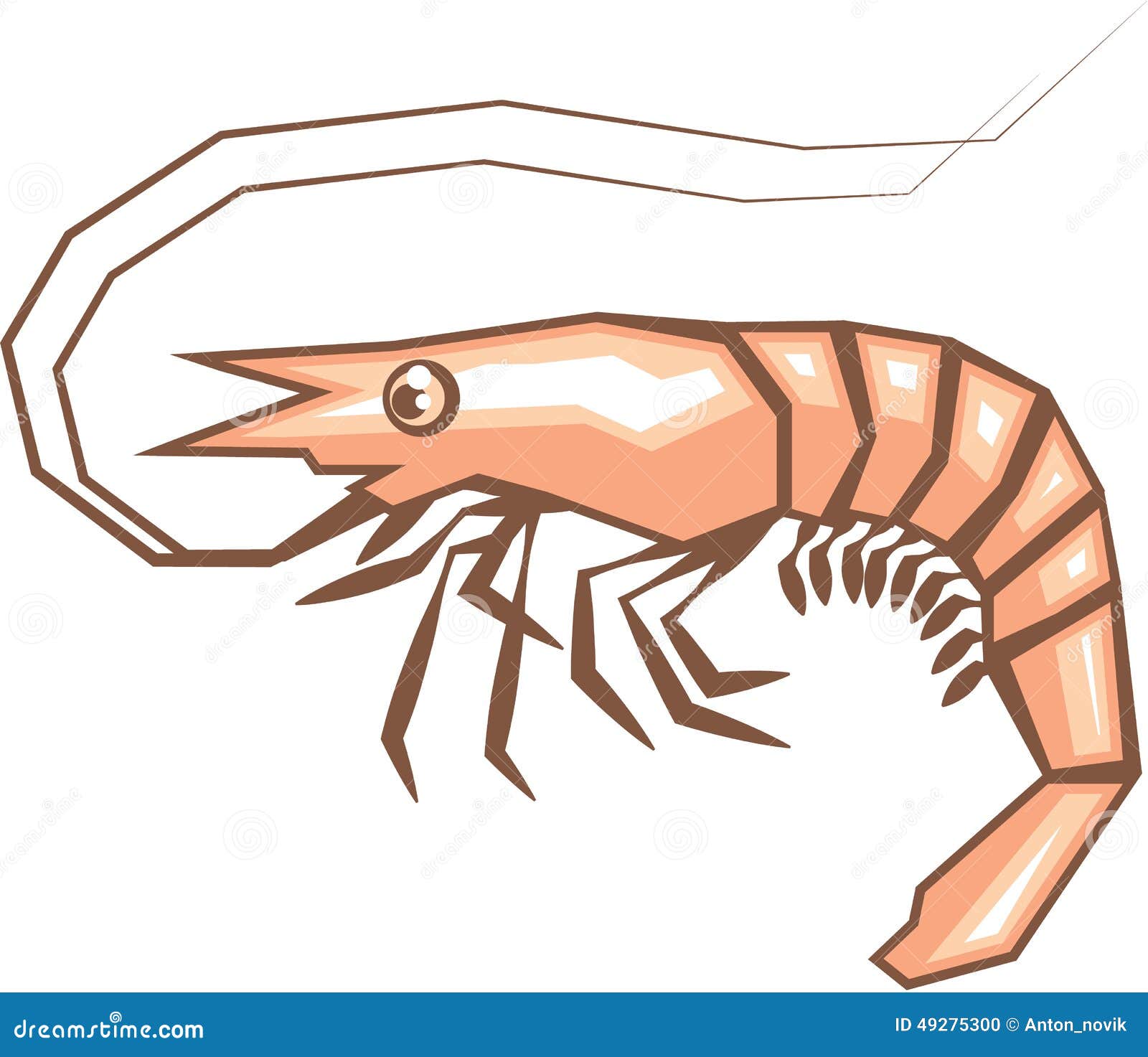 Vector Estilizado Del Camarón Ilustración del Vector - Ilustración de ...