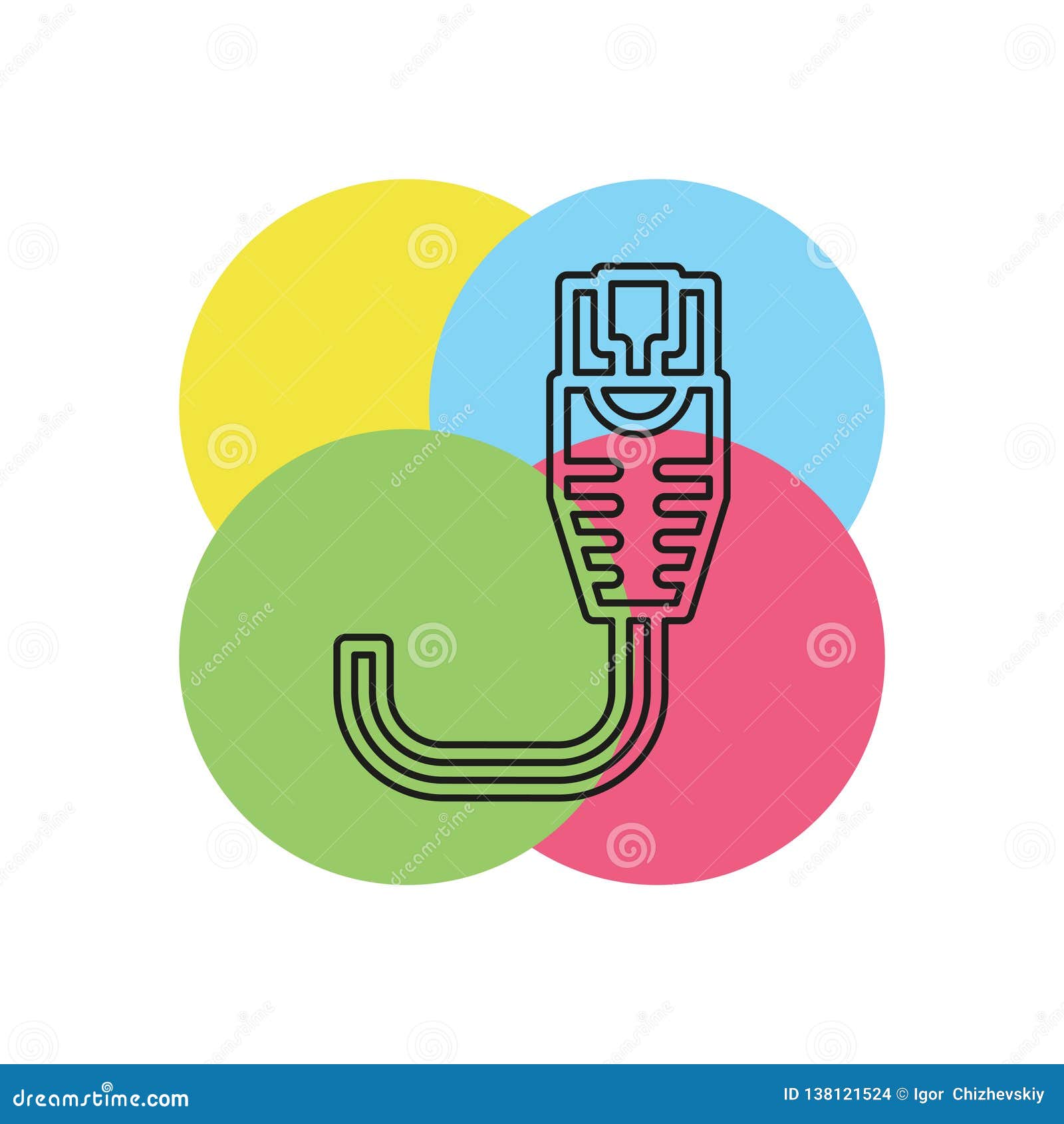 Vector Ethernet Cable Illustration - Network | CartoonDealer.com #136690792