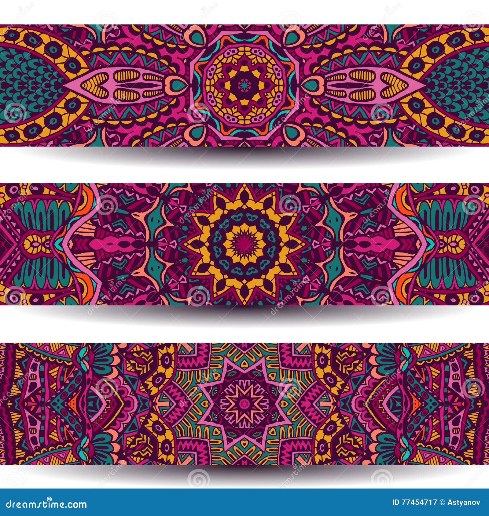 Vector ethnic banner set stock vector. Illustration of bookmark - 77454717