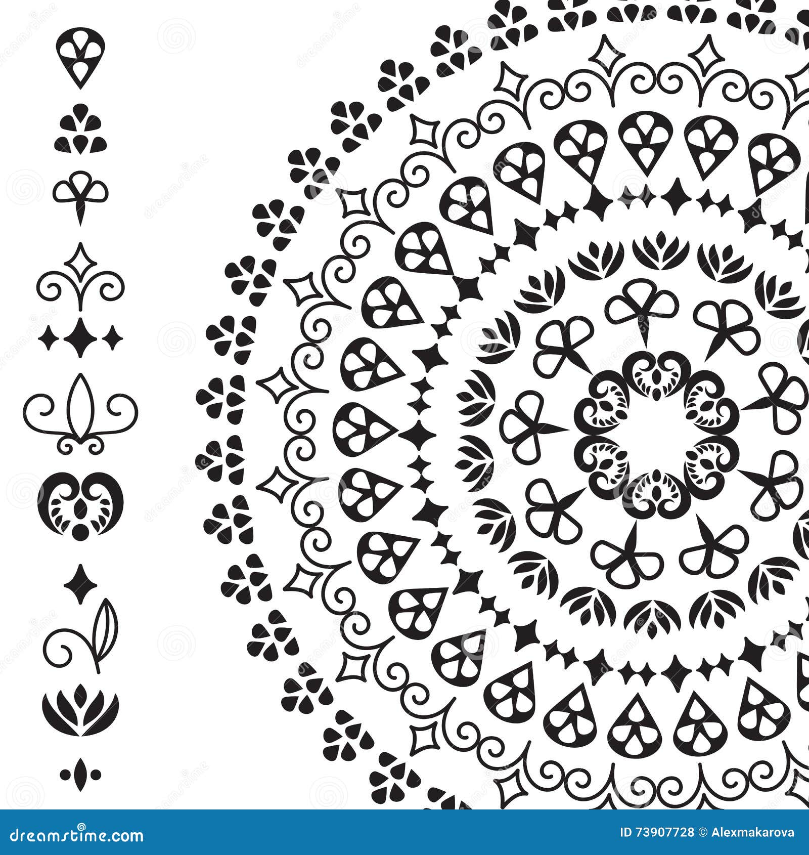 Vector Ethnic Design Elements and Rounded Pattern Stock Vector ...