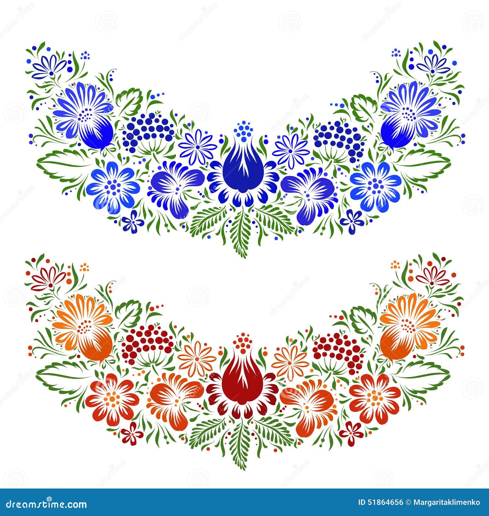Vector Ethnic Flower Ornament Stock Illustration - Illustration of ...