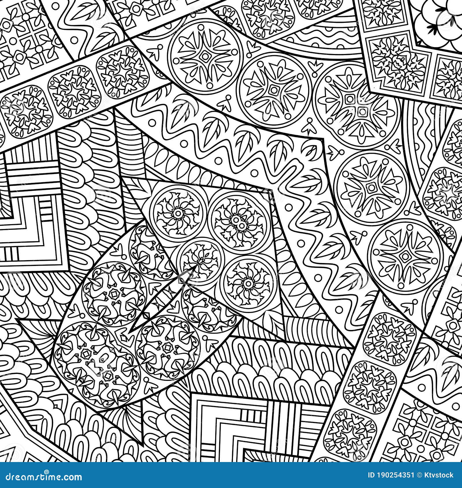 Vector Ethnic Hand Drawn Line Art Background Stock Vector ...