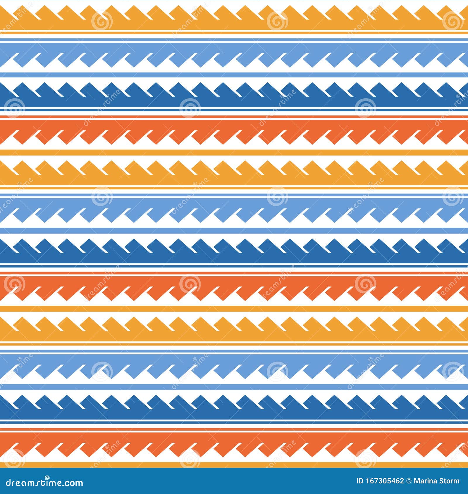 Vector Ethnic Seamless Pattern in Maori Style. Geometric Border with ...