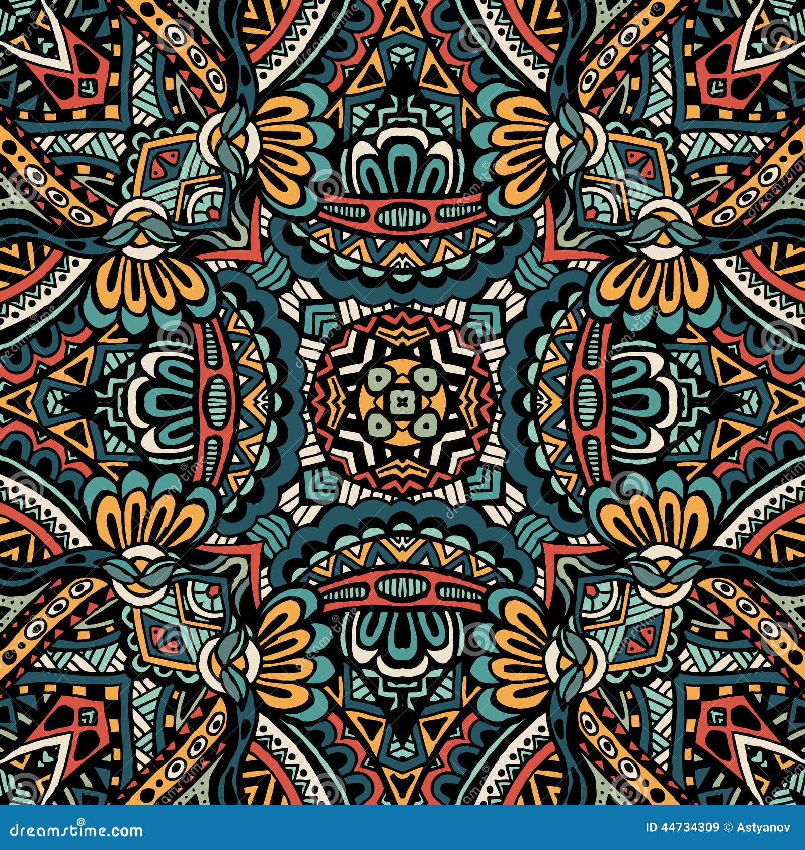 Vector Ethnic Tribal Abstract Seamless Pattern Stock Vector