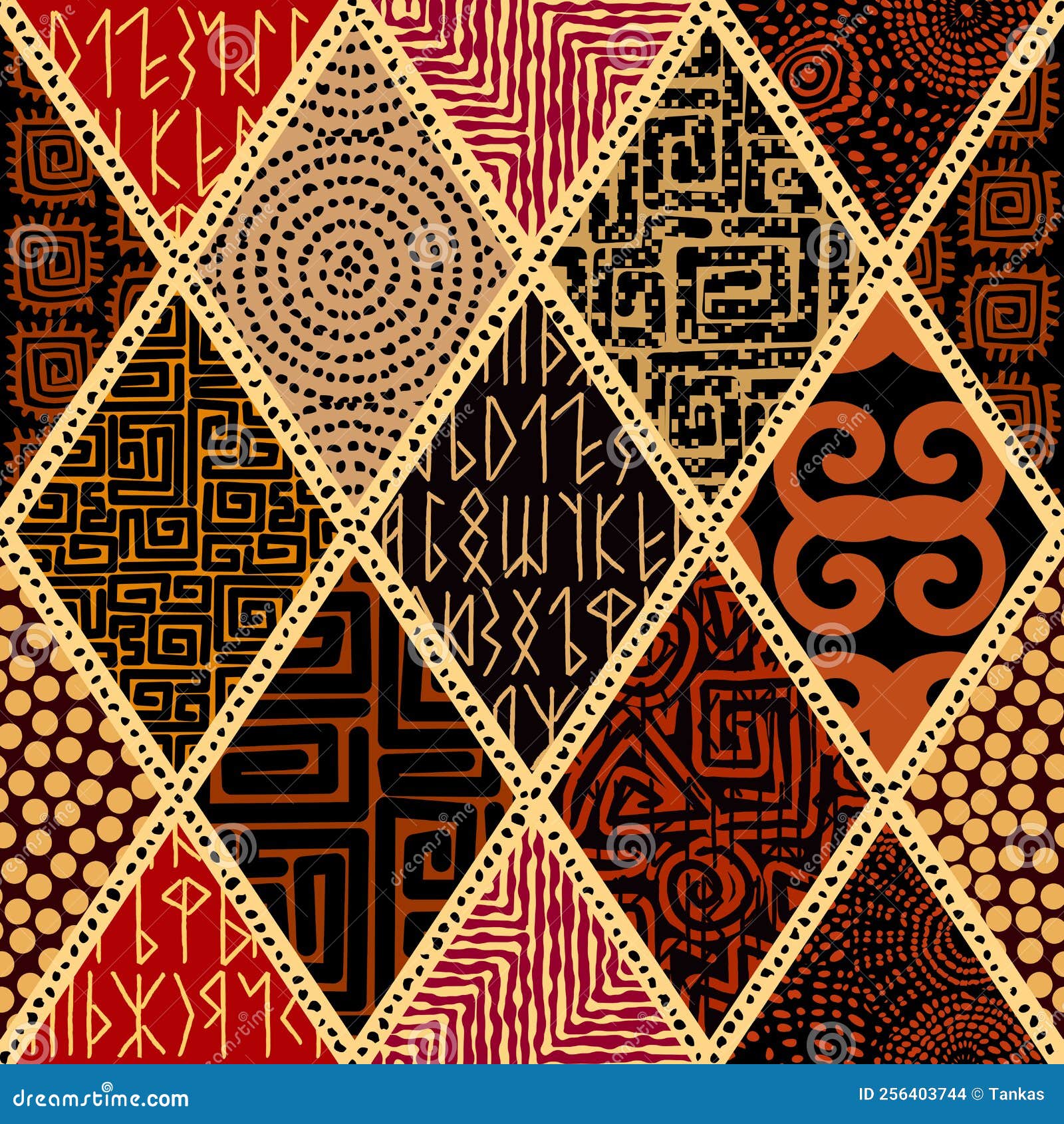 Vector Ethnic Tribal Pattern. Seamless Art Image. Stock Vector ...