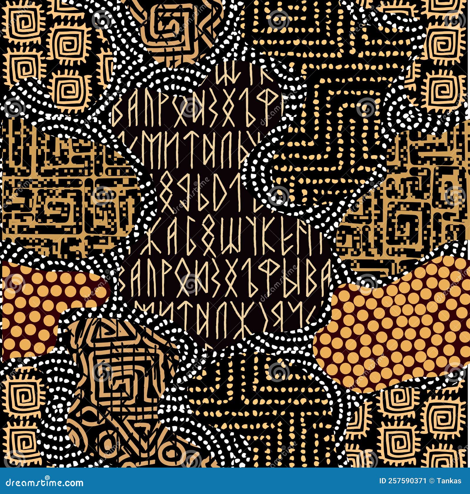 Vector Ethnic Tribal Pattern. Seamless Art Image. Stock Illustration ...