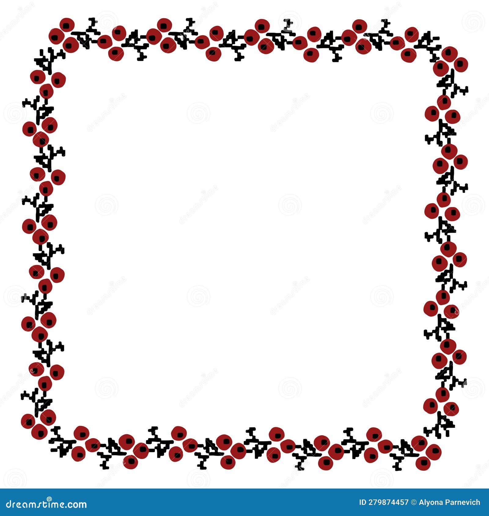 Vector Ethnic Ukrainian Frame Pattern with Floral Elements Stock ...