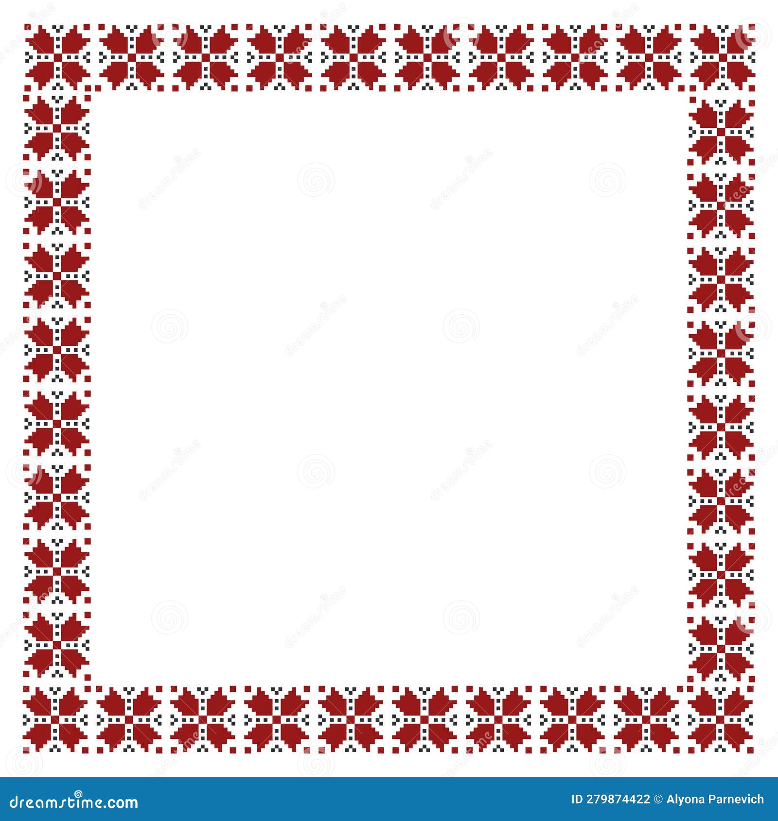 Vector Ethnic Ukrainian Frame Pattern with Floral Elements Stock Vector ...