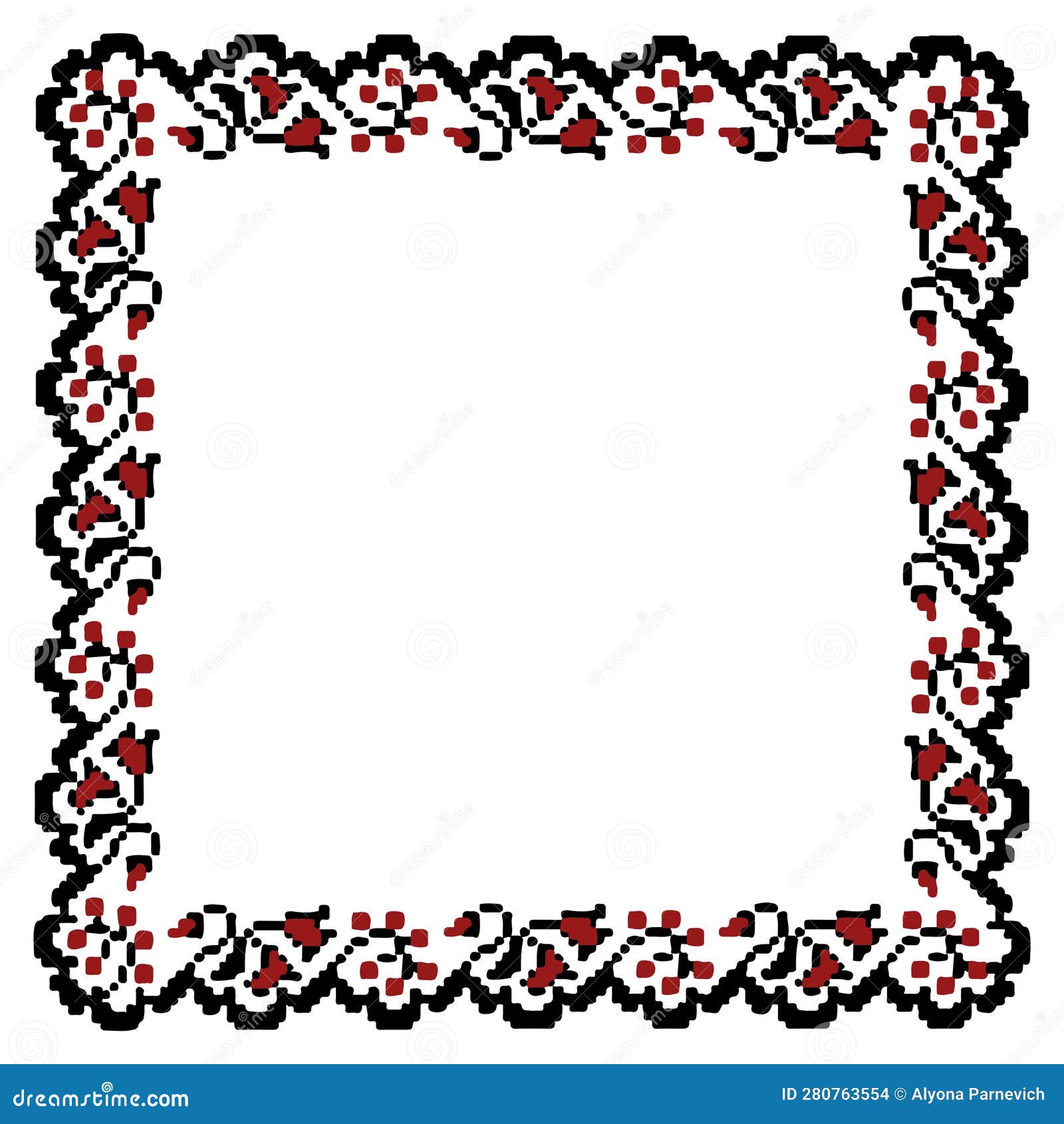 Vector Ethnic Ukrainian Frame Pattern with Floral Elements Stock Vector ...