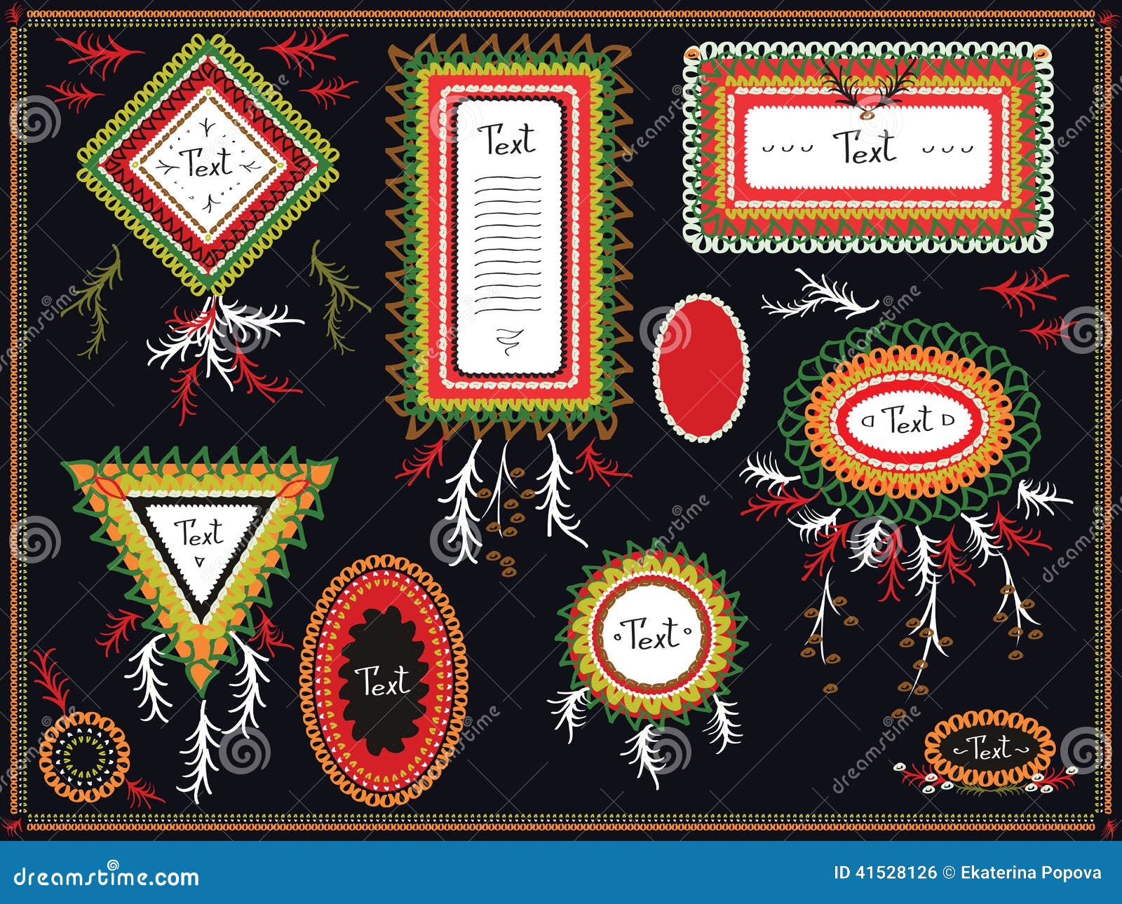 Tribal Frames. American Indian Ethnic Frame, Bohemian Aztec Tattoo Or ...