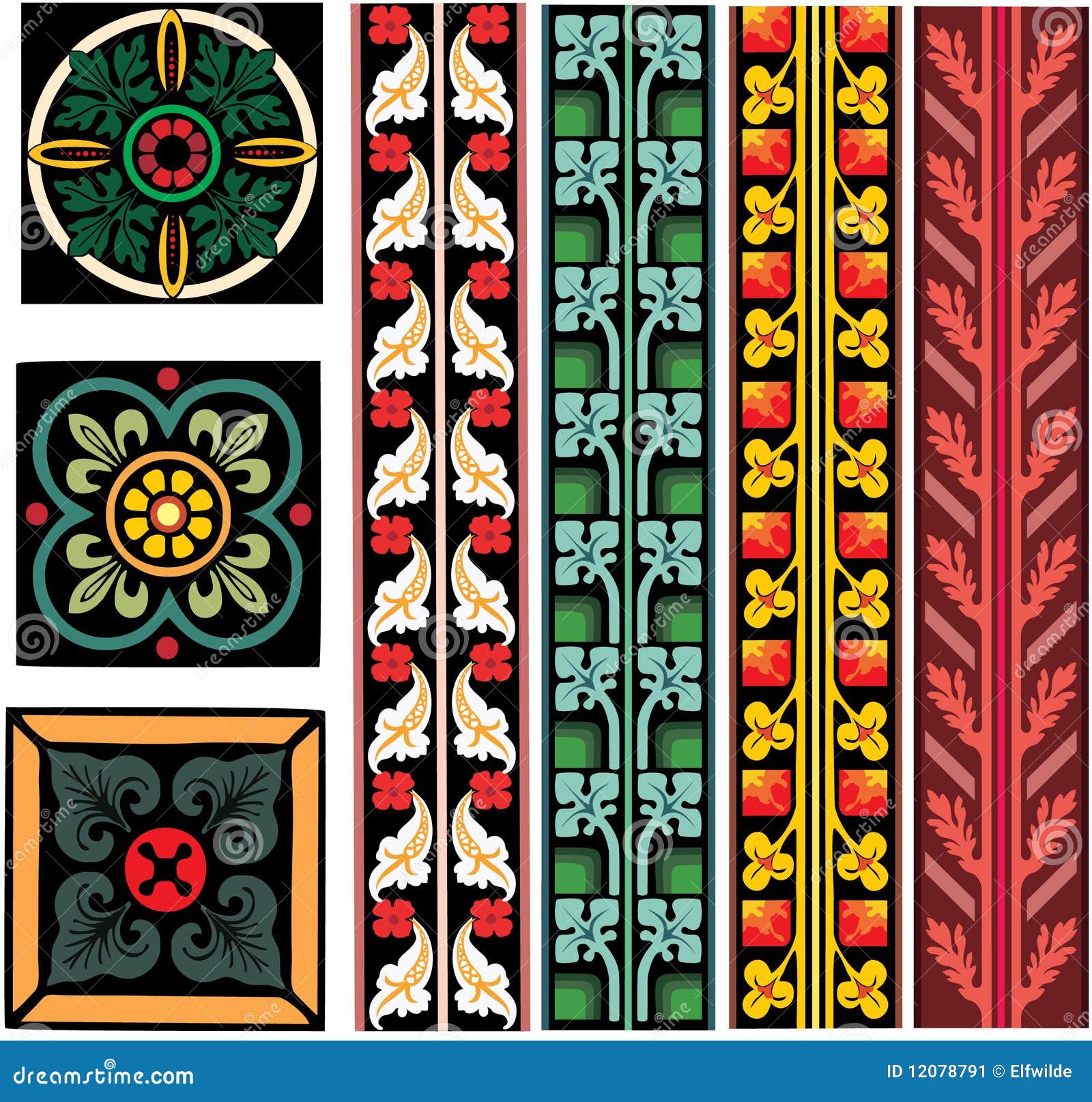 Vector european patterns stock vector. Illustration of strip - 12078791