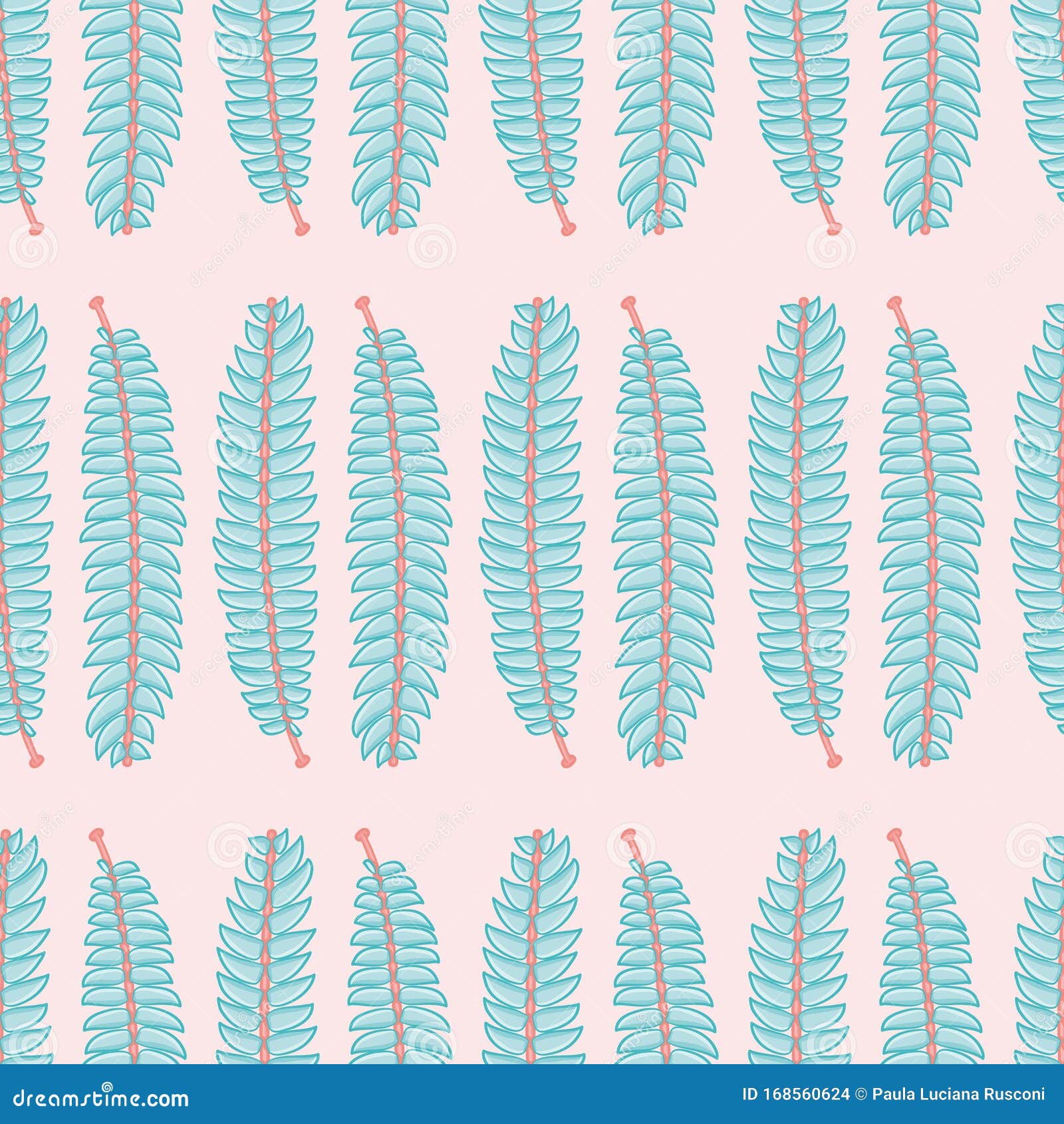 Vector Even Pinnated Foliage Repeating Pattern | CartoonDealer.com ...