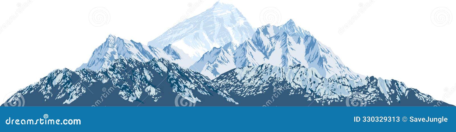 Himalaya Mountains Clean Vector Lines, Creating A Vibrant And Dynamic ...