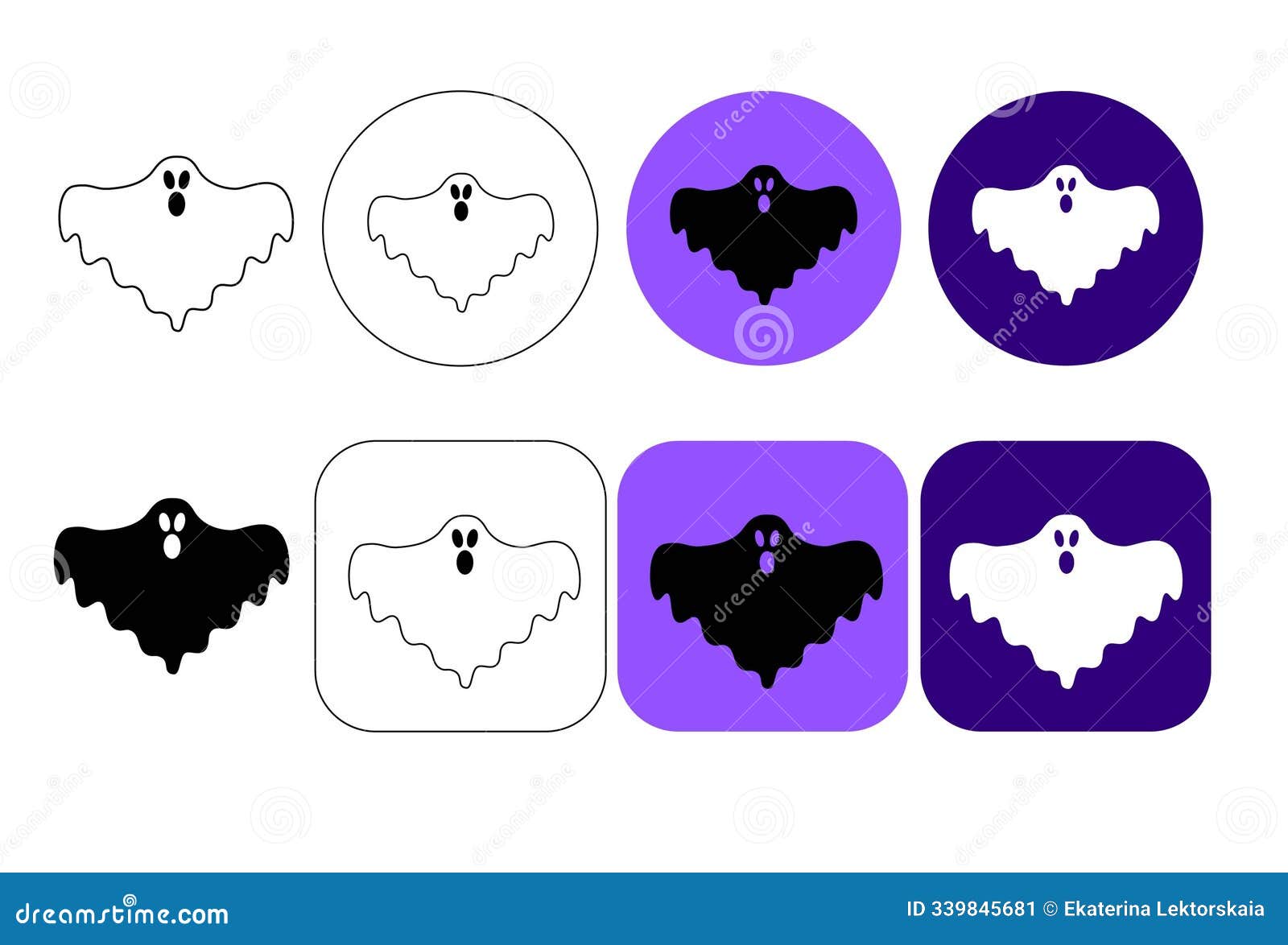 Vector Evil Ghost in Cartoon Style. Halloween Element. Fear ...