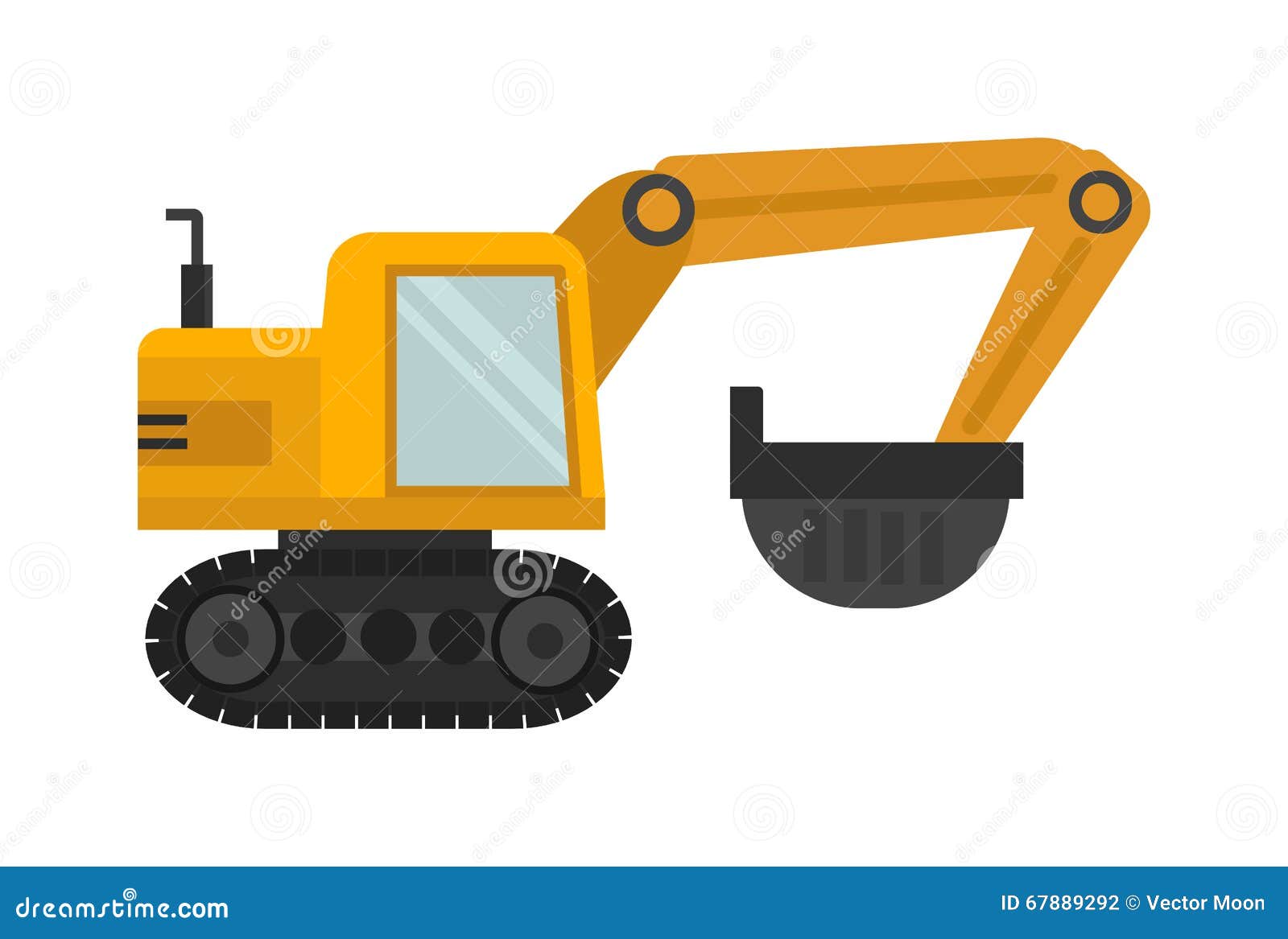 Vector Excavator Illustration Stock Vector - Illustration of graphic ...