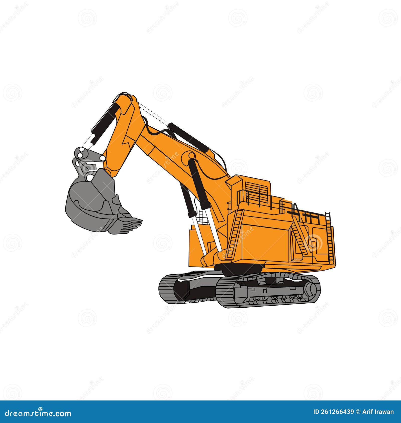 Vector Excavator Loads Coal into the Back of a Heavy Mining Dump Truck ...