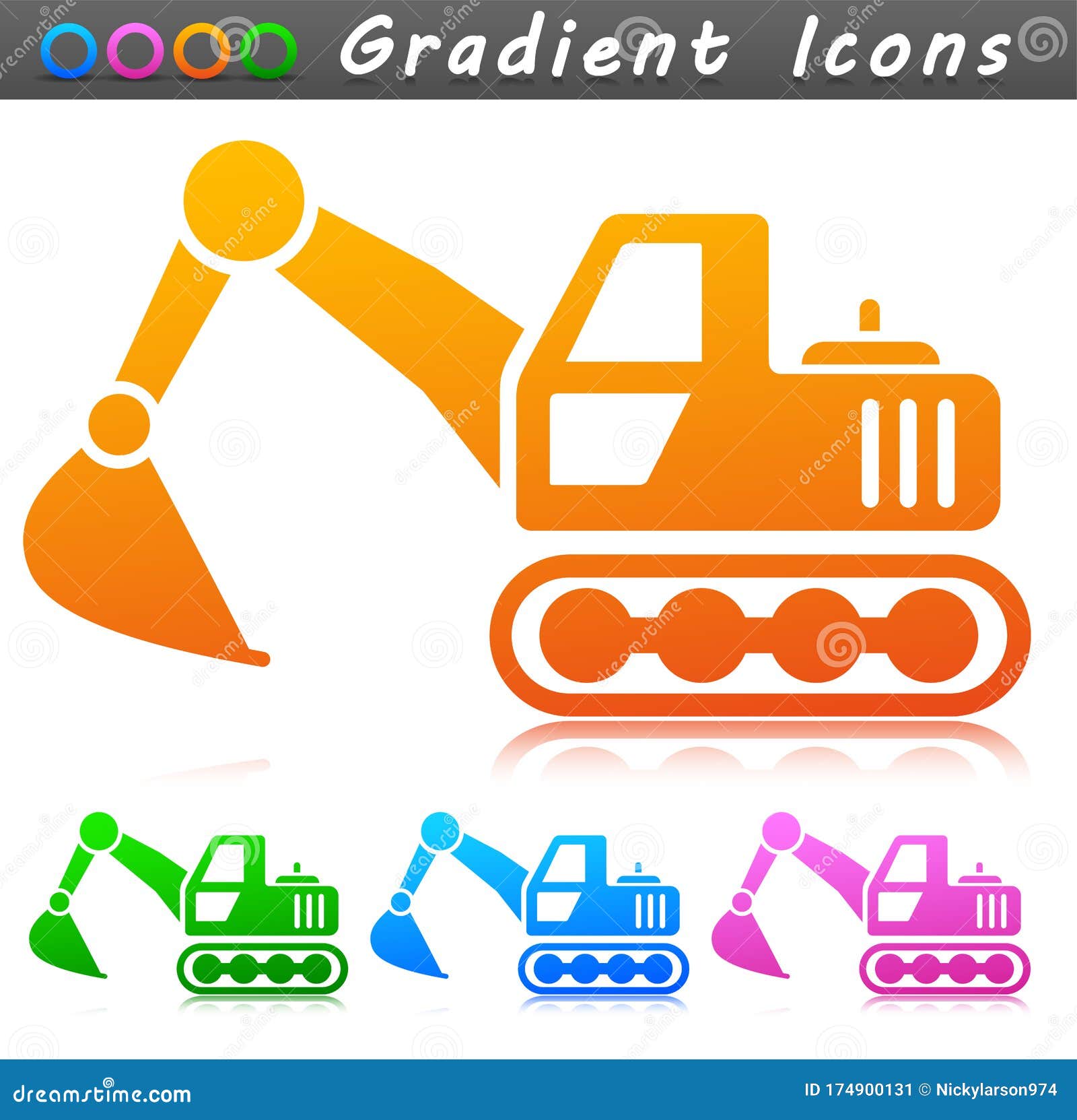 Vector Excavator Symbol Icon Design Stock Vector - Illustration of icon ...