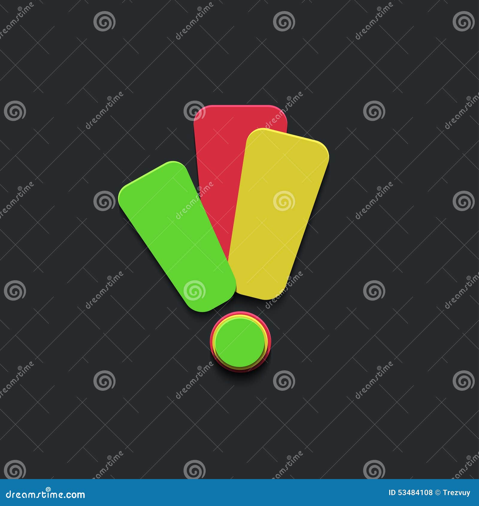 Vector Exclamation Mark Icon on Black Stock Vector - Illustration of ...