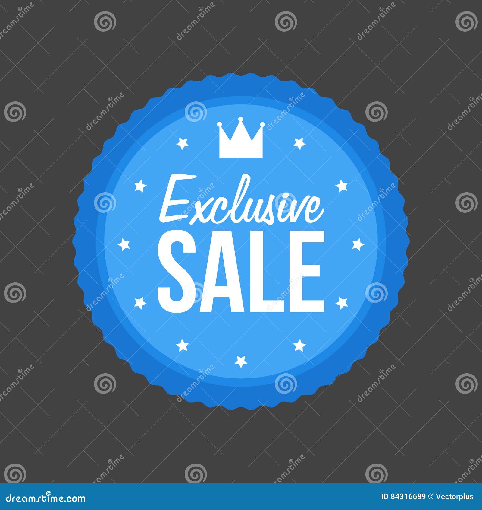 Vector Exclusive Sale Flat Blue Sign, Round Label Stock Illustration ...