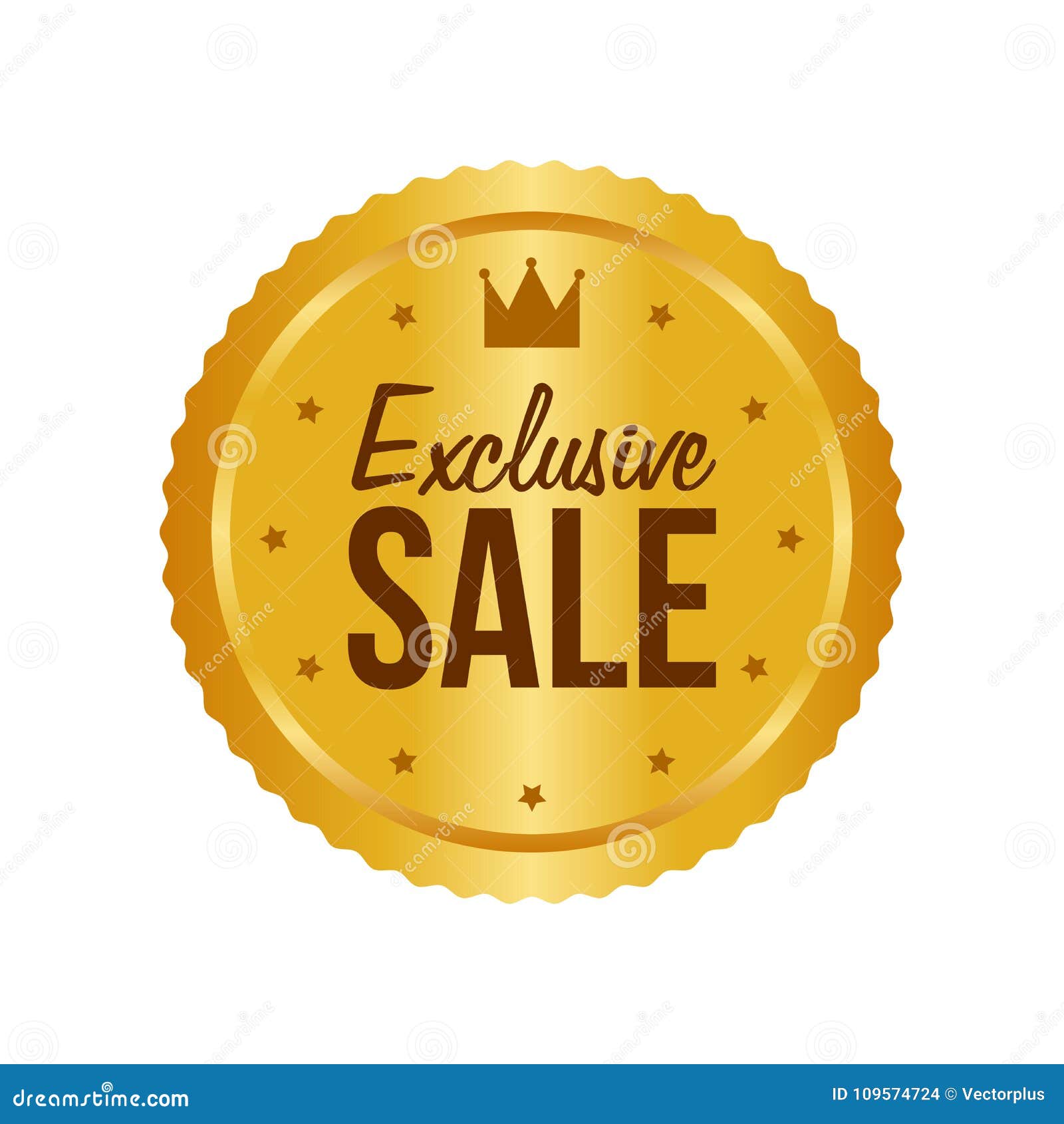 Vector Exclusive Sale Gold Sign, Round Label Stock Illustration ...