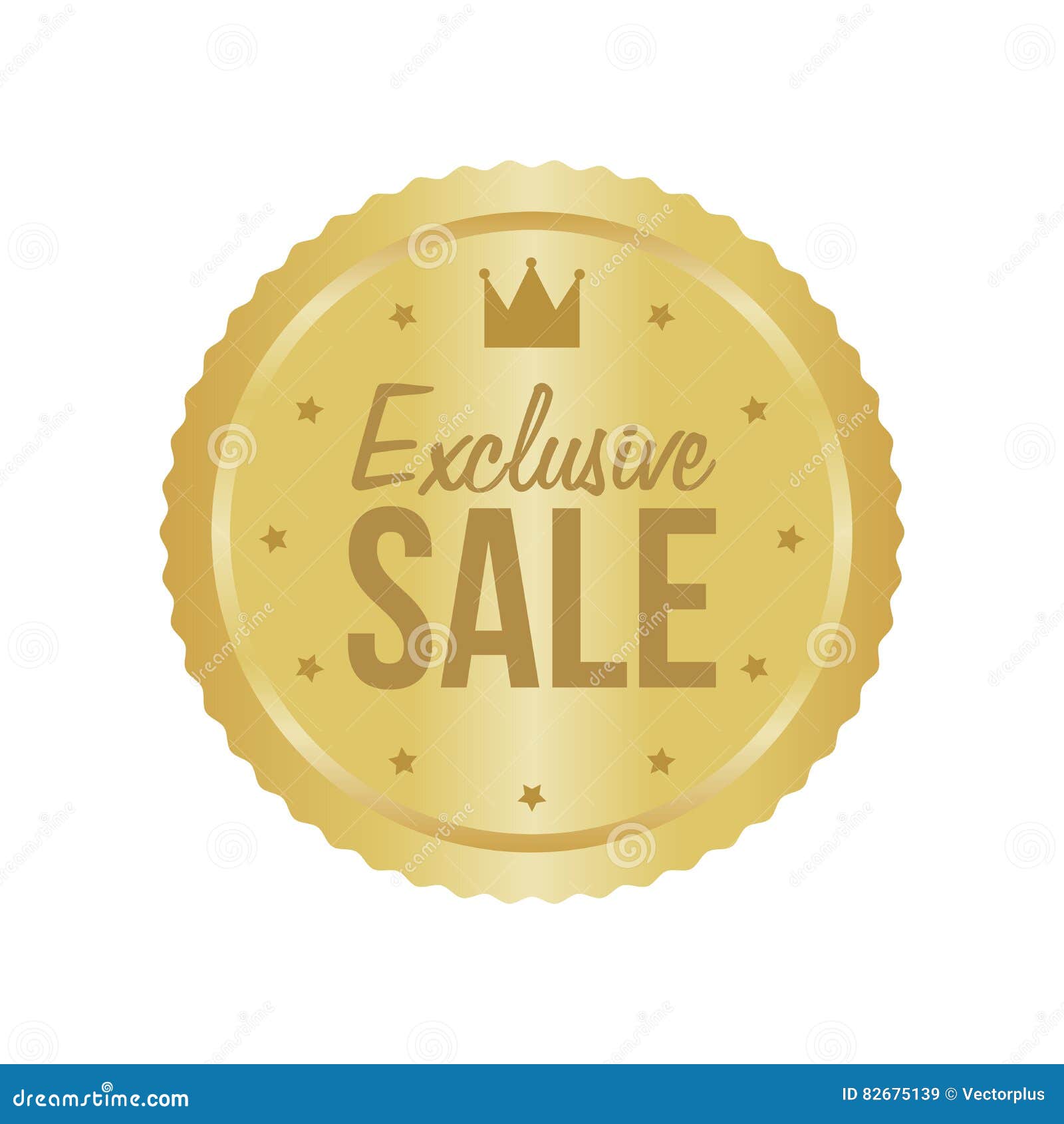 Vector Exclusive Sale Gold Sign, Round Label Stock Illustration ...
