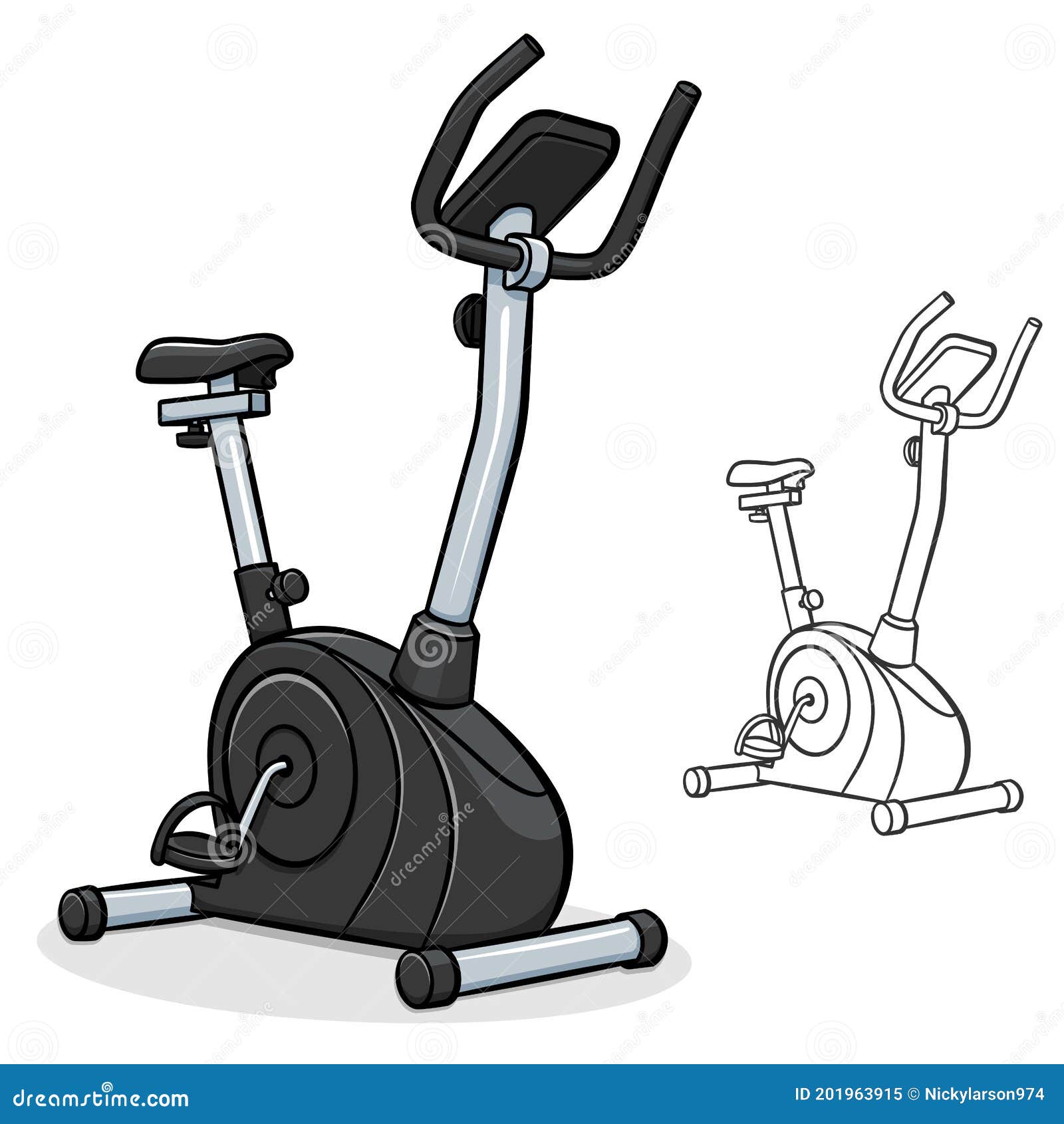 Vector Exercise Bike Illustration Cartoon Stock Vector - Illustration ...