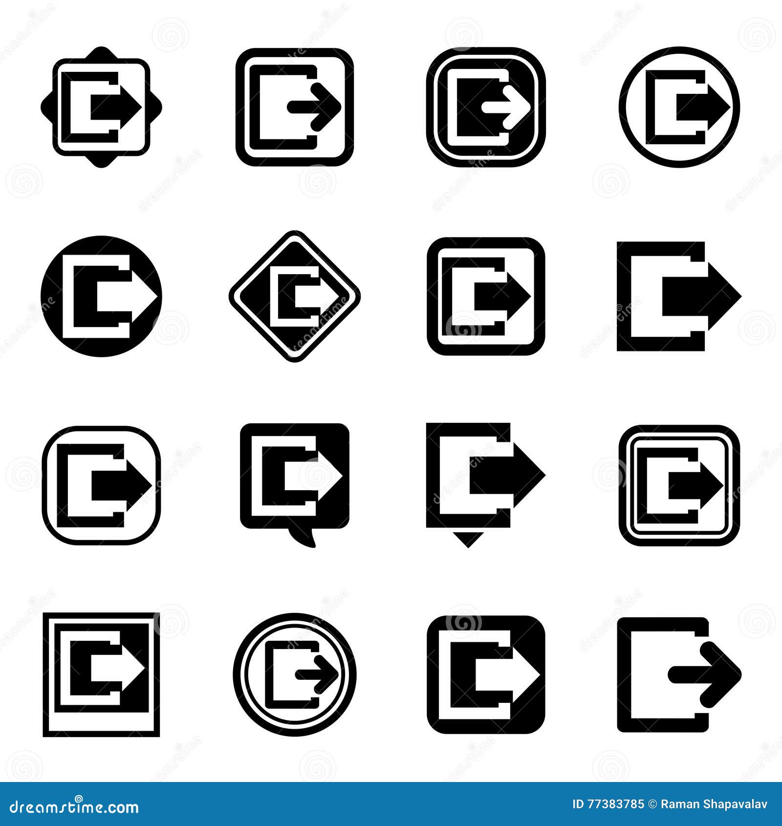 Vector Exit icon set stock vector. Illustration of help - 77383785