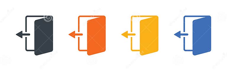 Vector Exit Icon Symbol in Multiple Color Stock Vector - Illustration ...