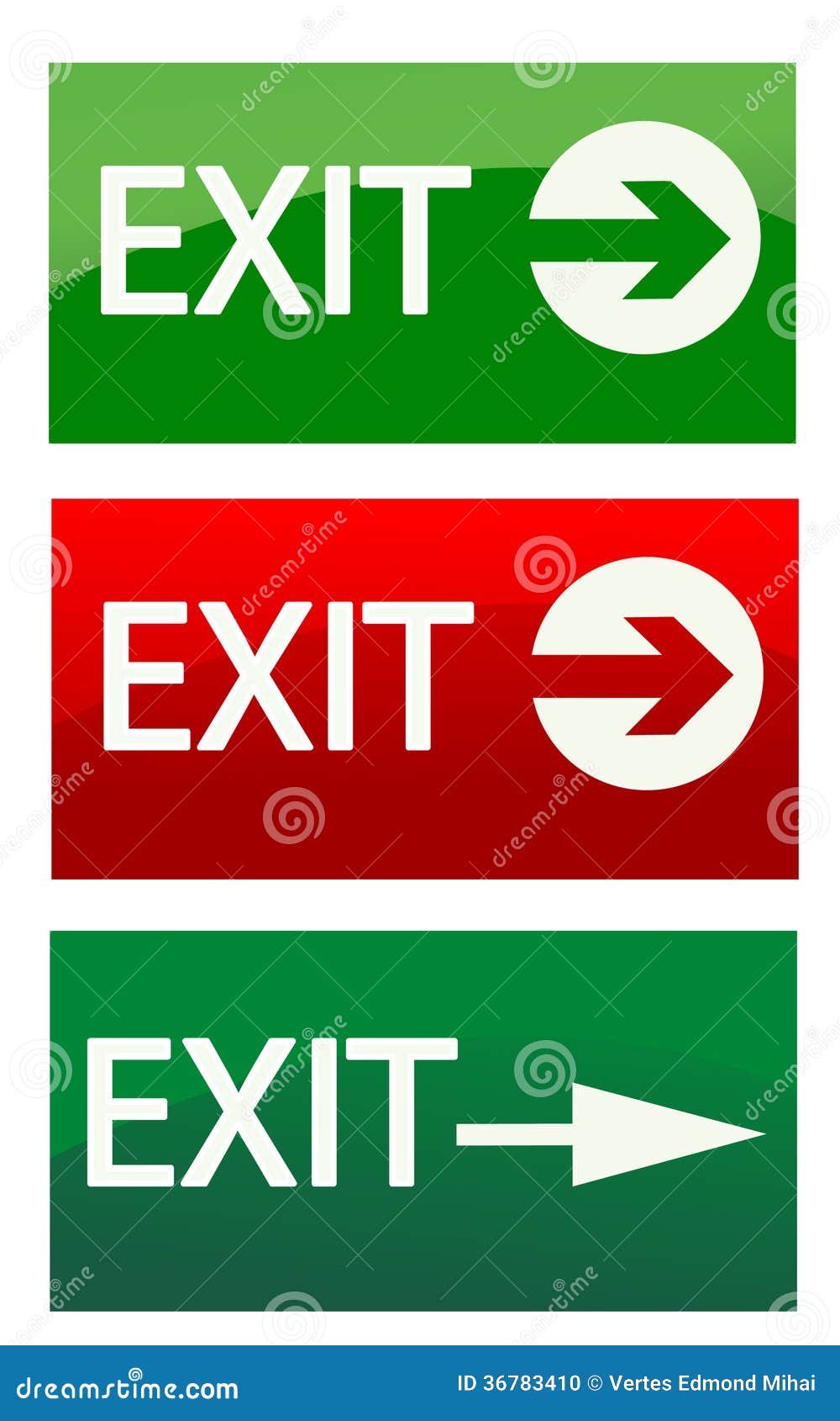 Vector exit signs stock vector. Illustration of direction - 36783410