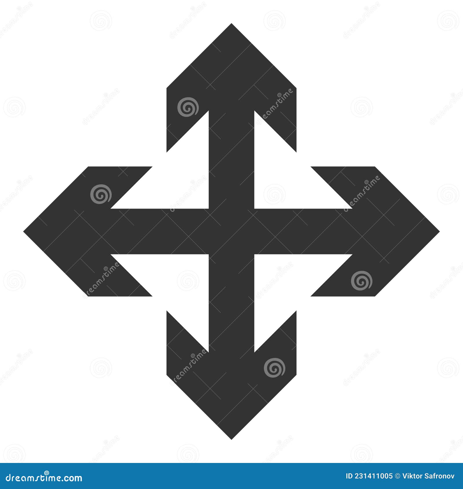 Vector Expand Arrows Flat Icon Symbol Stock Vector - Illustration of ...