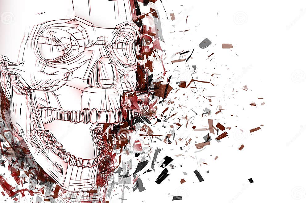 Vector Exploded Skull with Splashes in All Directions. Stock Vector ...