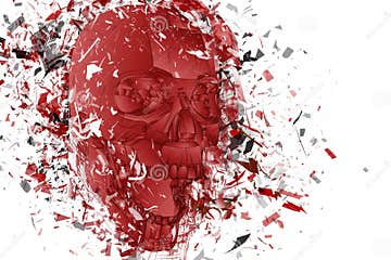 Vector Exploded Skull with Splashes in All Directions. Stock Vector ...