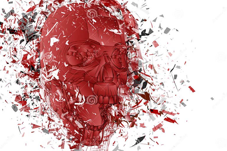 Vector Exploded Skull with Splashes in All Directions. Stock Vector ...