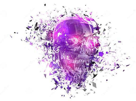 Vector Exploded Skull with Splashes in All Directions Stock ...