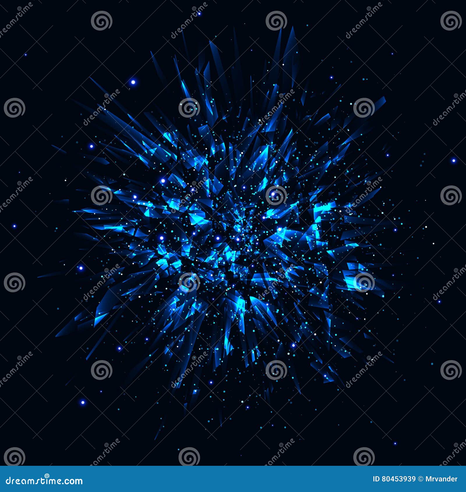 Vector Explosion. Abstract Blue Background Stock Vector - Illustration ...