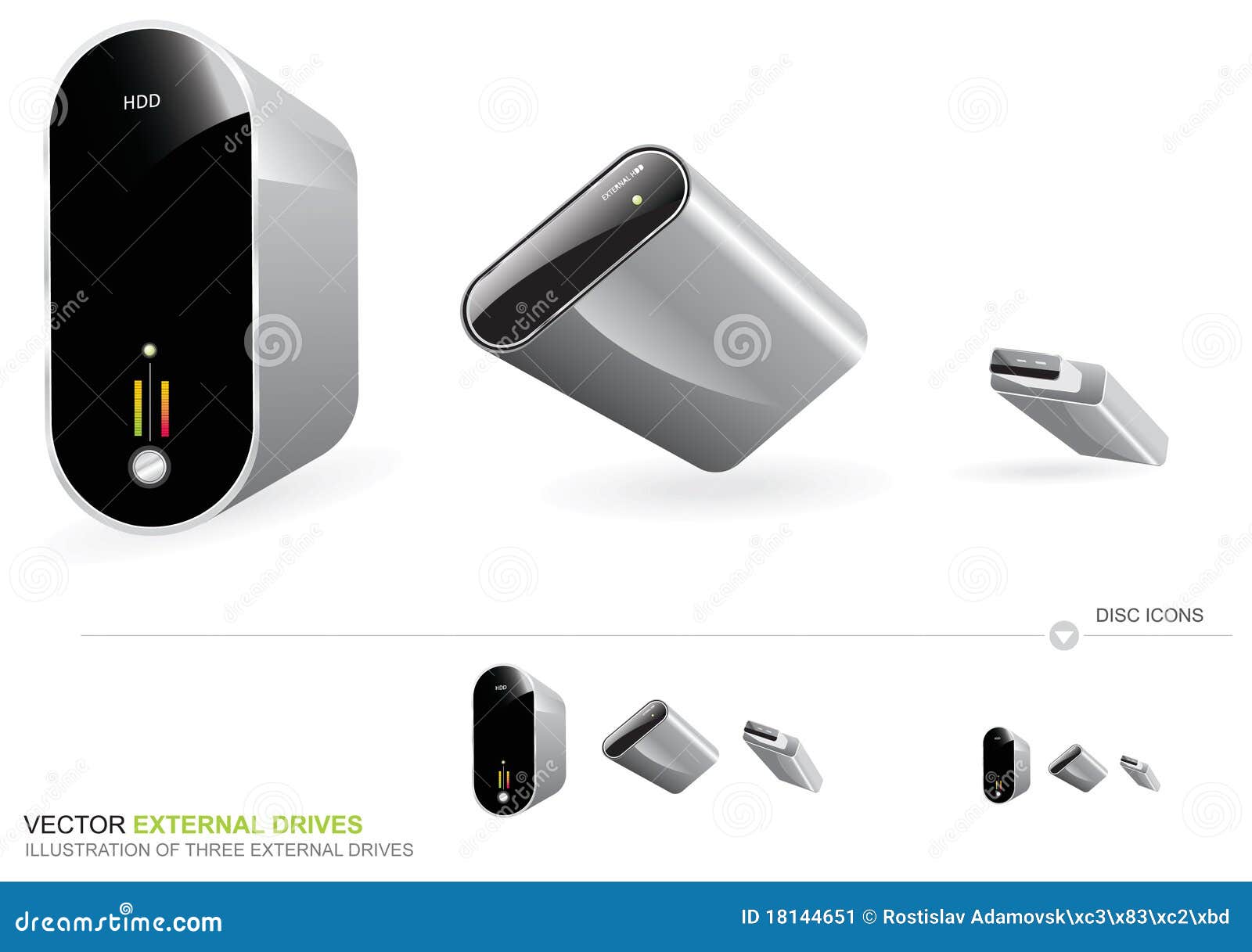 Vector External Drives stock vector. Illustration of black - 18144651