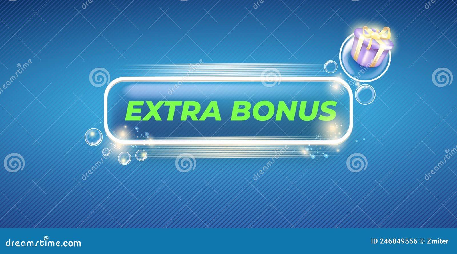 Vector Extra Bonus Horizontal Banner Design Template with Gift Icon and ...