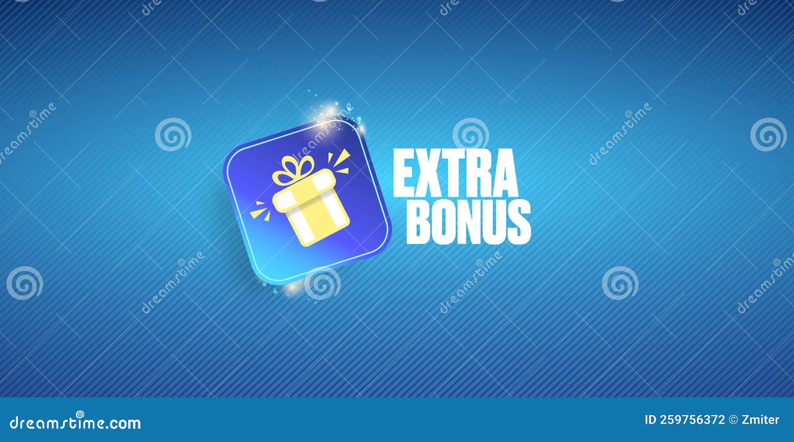 Vector Extra Bonus Horizontal Banner Design Template with Gift Icon and ...