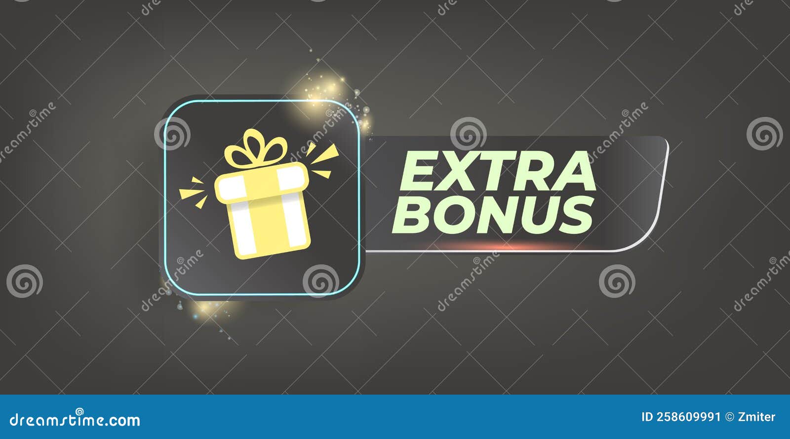 Vector Extra Bonus Horizontal Banner Design Template with Gift Icon and ...