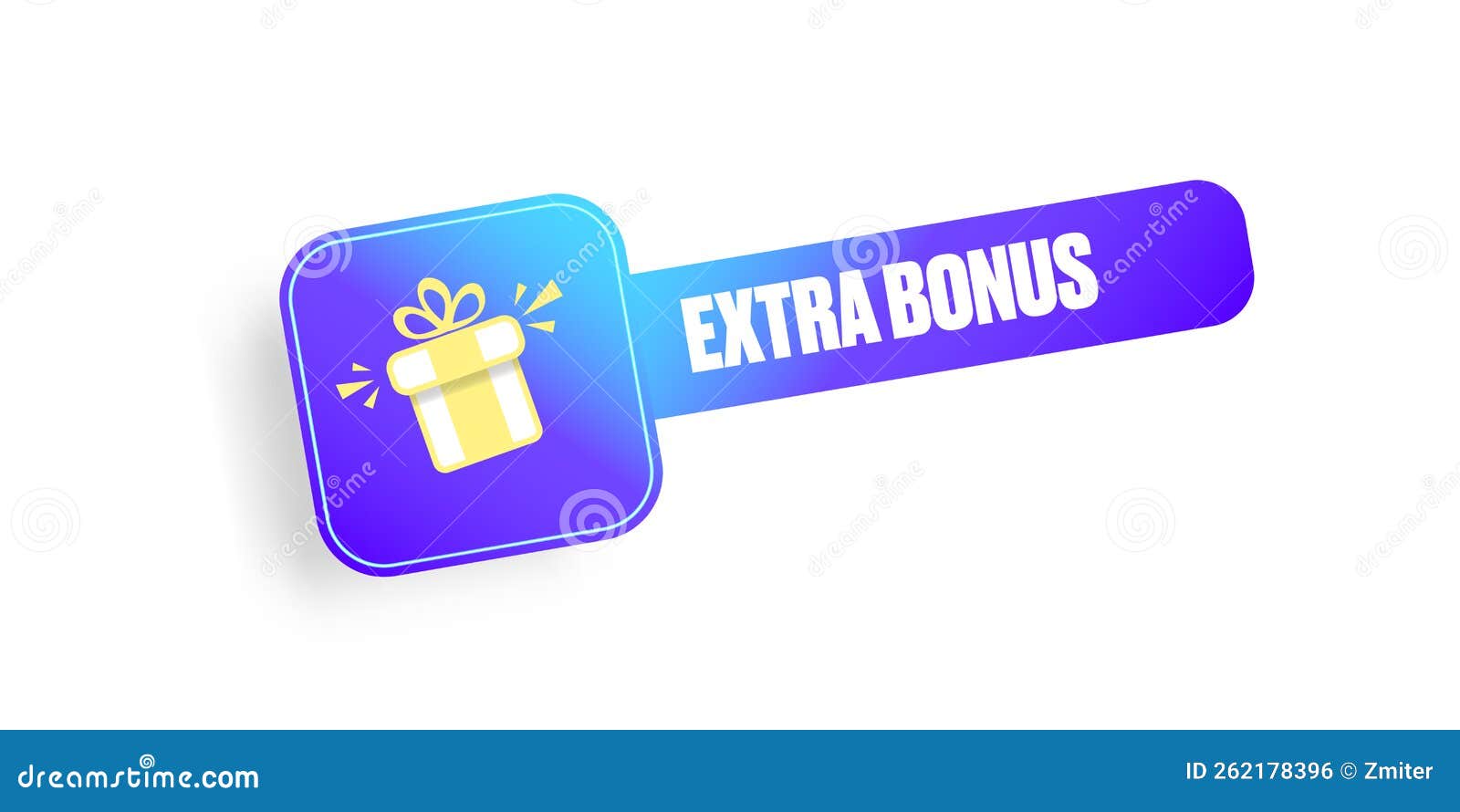 Vector Extra Bonus Horizontal Banner Design Template with Gift Icon and ...